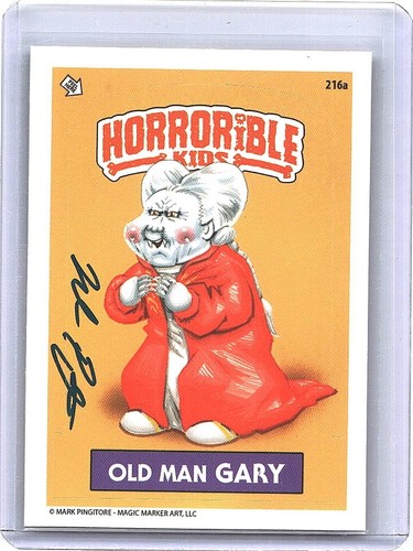 Old Man Gary Horrible Kids Mark Pingitore Signed Auto Garbage Pail Kids ...