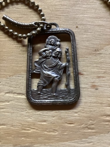 Vintage Sterling Silver St Saint Christopher Medal Charm Pendant Key ...