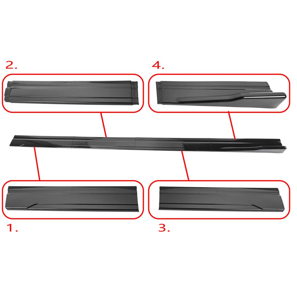 For Nissan Altima 2019-2024 Glossy Side Skirt Splitter Rocker Panel ...