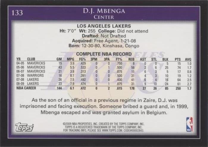 2009-10 Topps - D.J. Mbenga #133 for sale | eBay