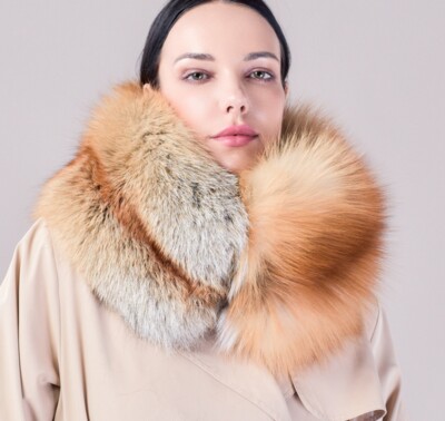 Women's Real Fox Fur Scarf Winter Scarves Collar Warm Wrap Stole Magnet ...