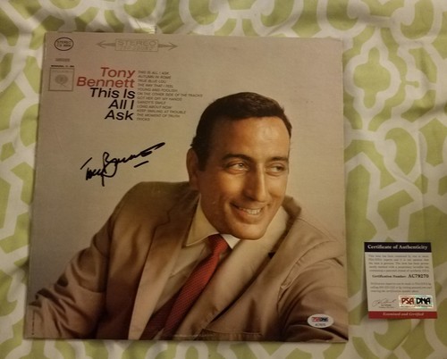 Tony Bennett signed autographed This Is All I Ask vinyl record PSA COA ...