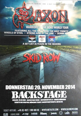 SAXON - SKID ROW 2014 MÜNCHEN - orig. Concert Poster - Konzert Plakat ...