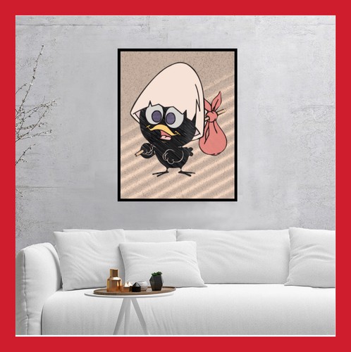 TOILE POSTER COTON ART EFFET PASTEL FIGURINE CALIMERO AFFICHE C’EST ...