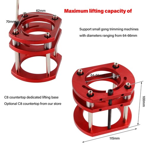 Router Table Lift System Aluminum Alloy 4 Jaw Clamping Base Adjustable ...