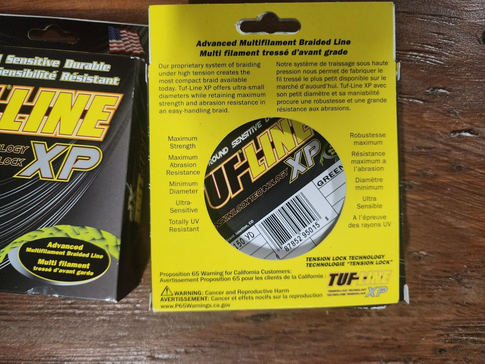 (2) Tuf Line XP Braid Fishing Line - 50 Lb Test, 300 Yards Total, Green ...