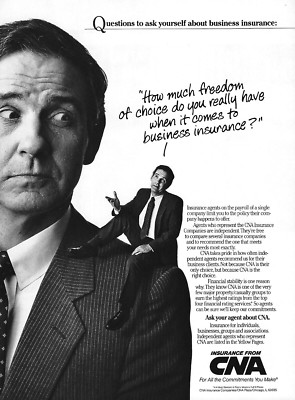 1989 CNA Business Insurance vintage Print Ad 80's Advertisement | eBay