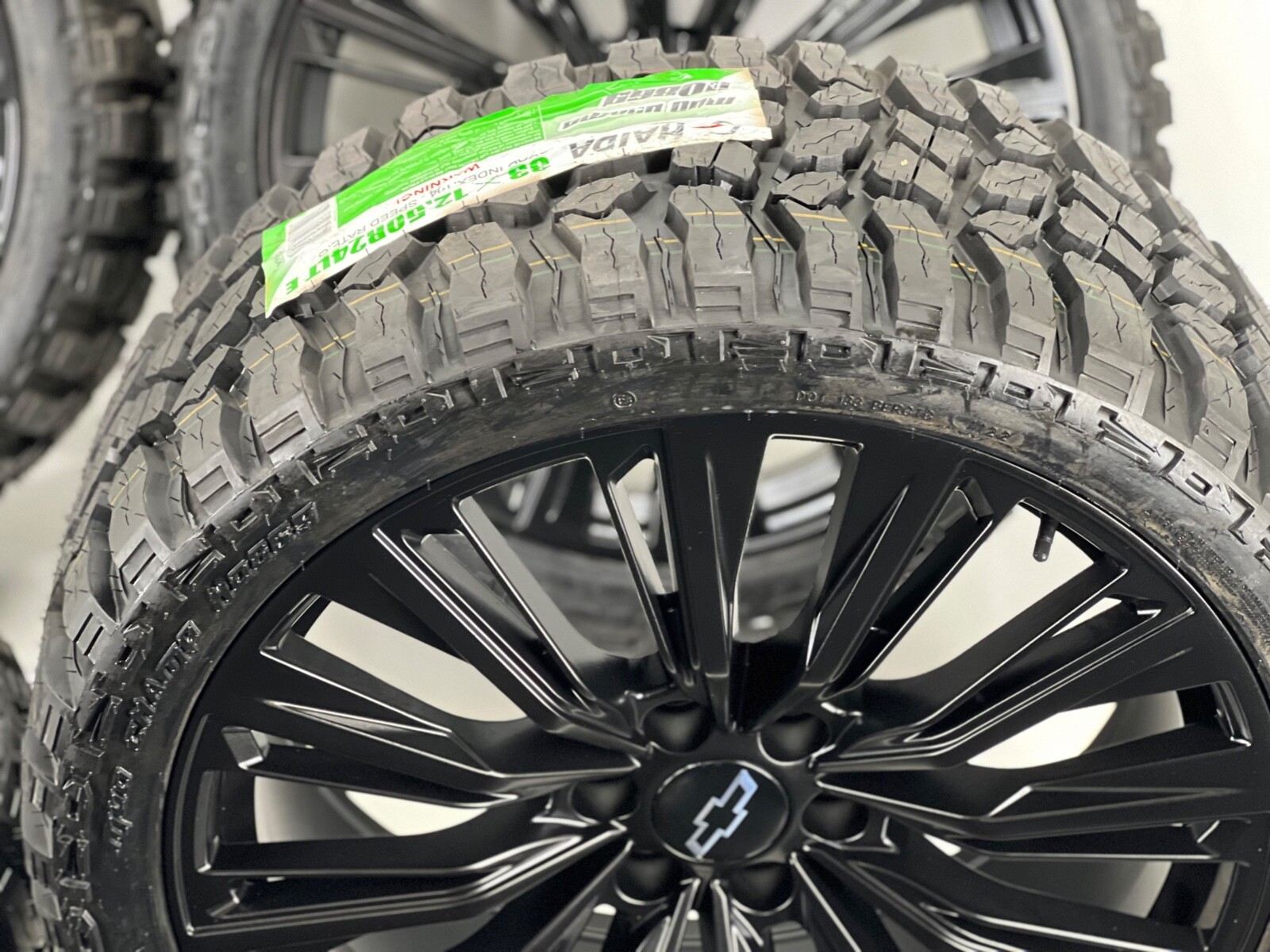 24" PACKAGE GMC Denali CHEVY RIMS/TIRES 33125024 Mt TIRES 6X139 BLACK ...