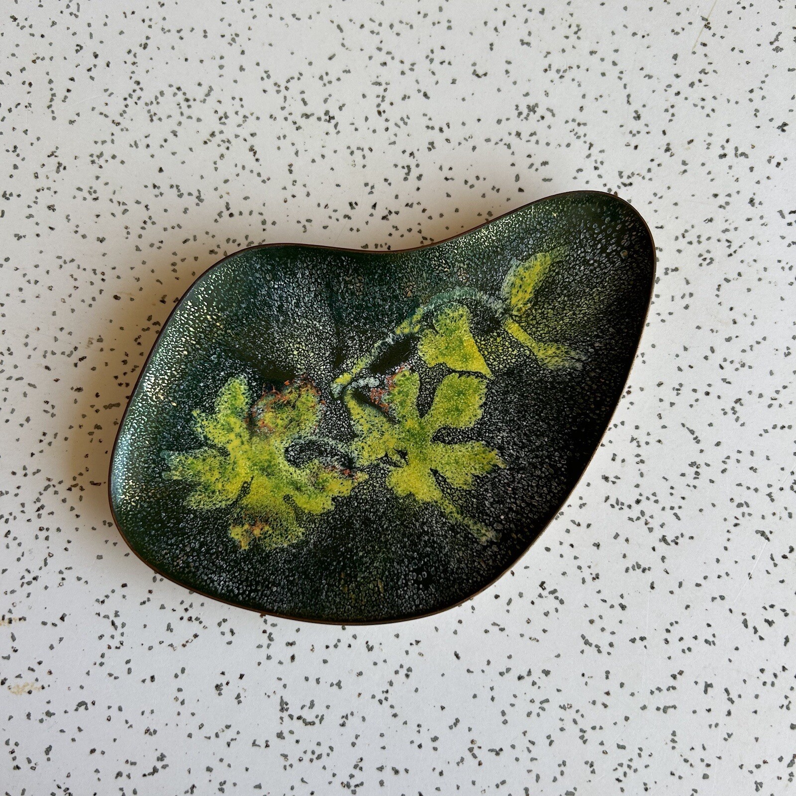 Vintage Enamel on Copper Amoeba Shaped Trinket Dish, Atomic Gift Idea ...