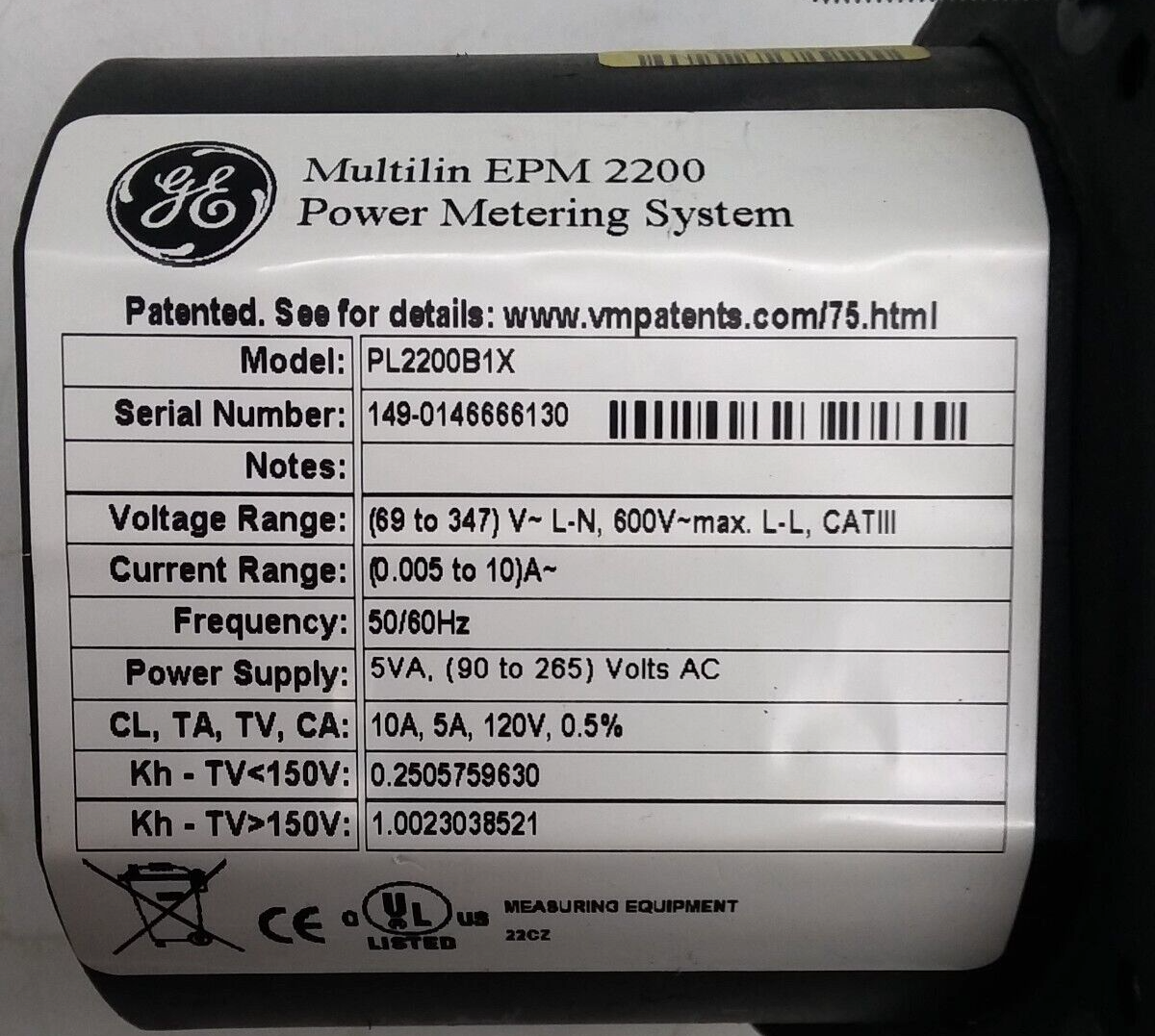 GE Multilin EPM 2200 Power Meter | eBay
