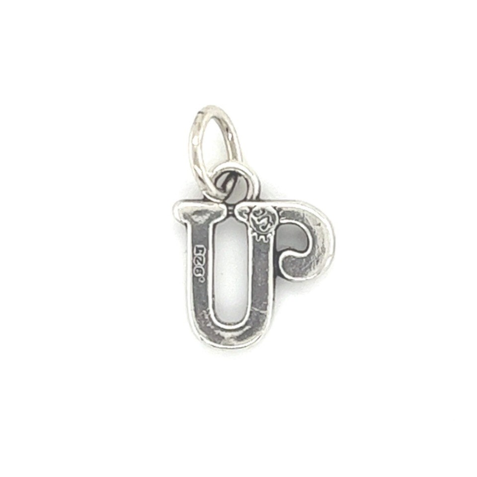 STERLING SILVER "U" CHARM WITH JUMP RING alphabet letter words initial ...