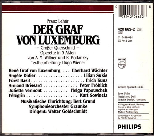 Der Graf Von Luxemburg - CD HGVG The Cheap Fast Free Post | eBay