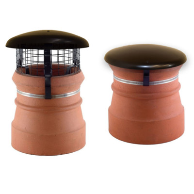 Chimney Pot Cowl / Cap & Mesh - Wood / Log Burner Stove Flue Topper ...
