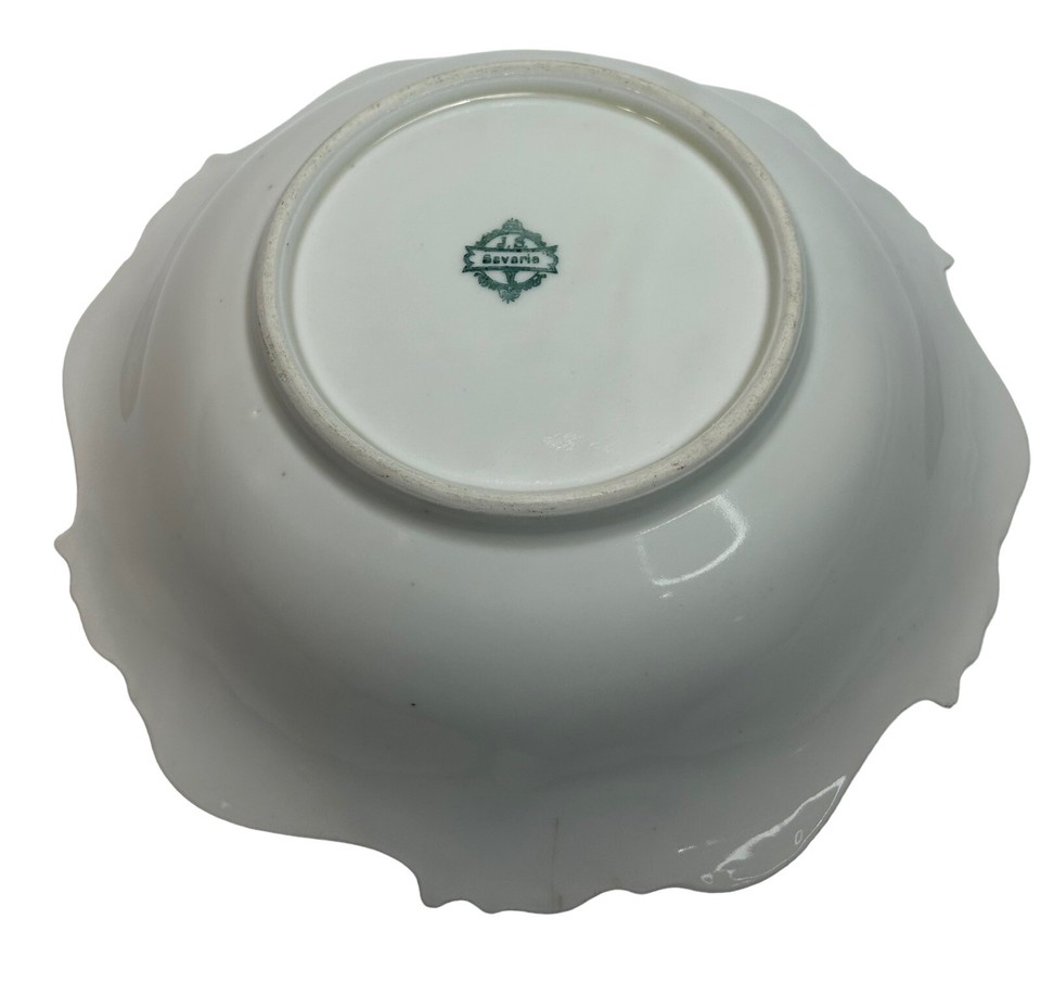 Vintage J.S.V Bavaria Germany Pink Roses Luster Trim Fruit Bowl 11” | eBay