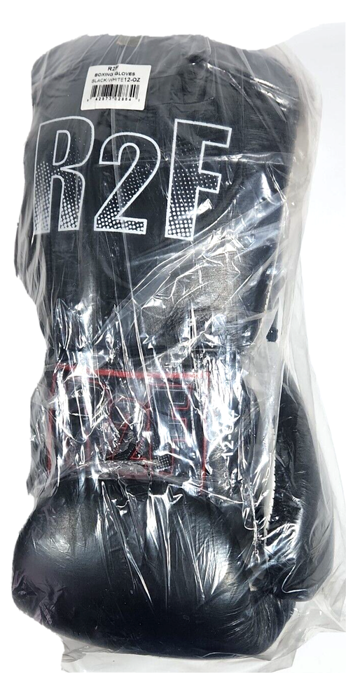 Right 2 Fight BOXING GLOVES R2F-12oz Blk/White "New" | eBay