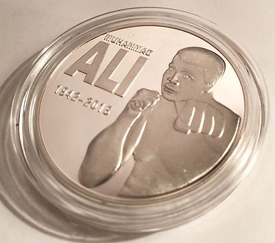 2016 "MUHAMMAD ALI" Tribute Coin, 1 0z 999 Fine Silver Plated, token ...