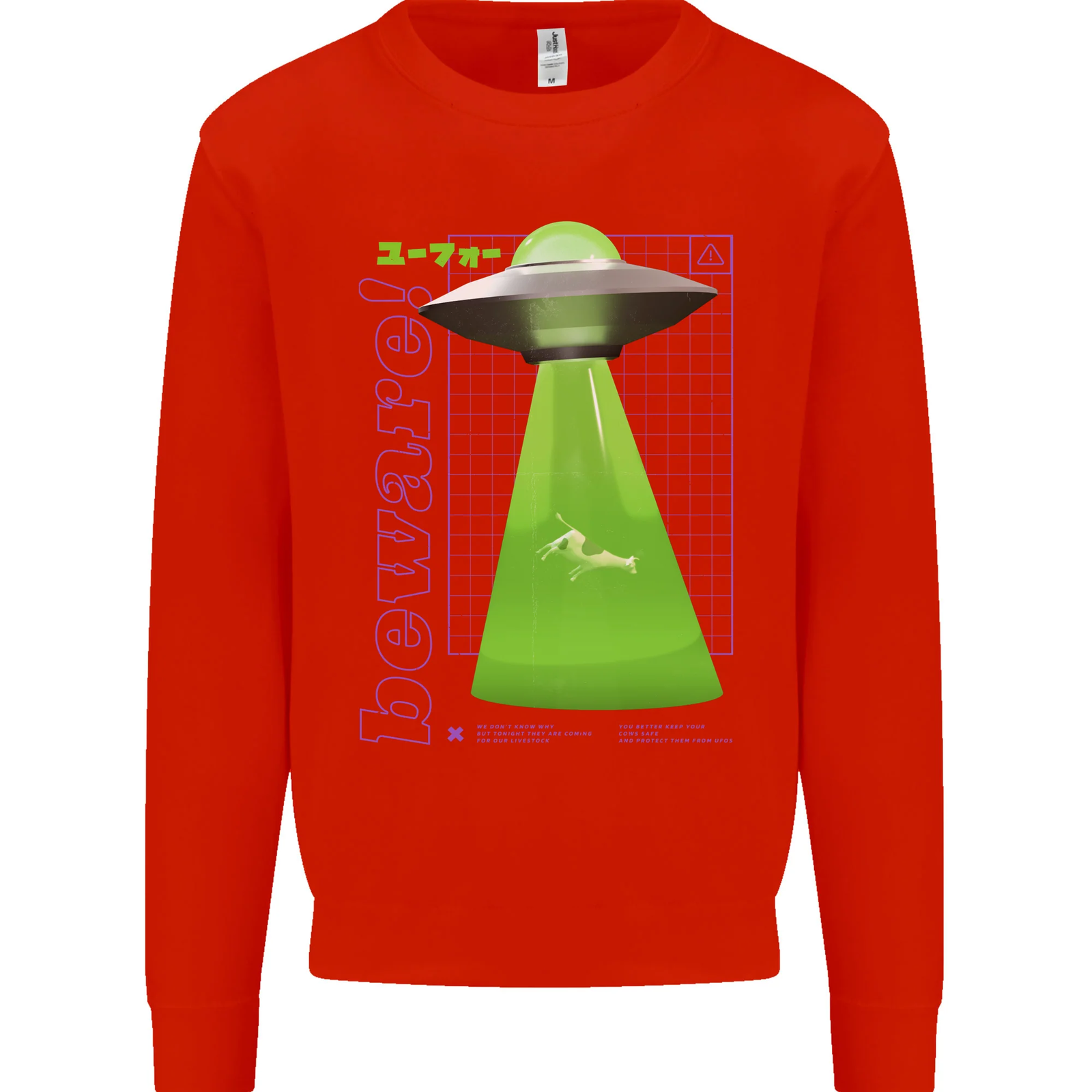 Alien Abducted Cow UFO Farmer Farming Mens Sweatshirt Jumper | eBay UK