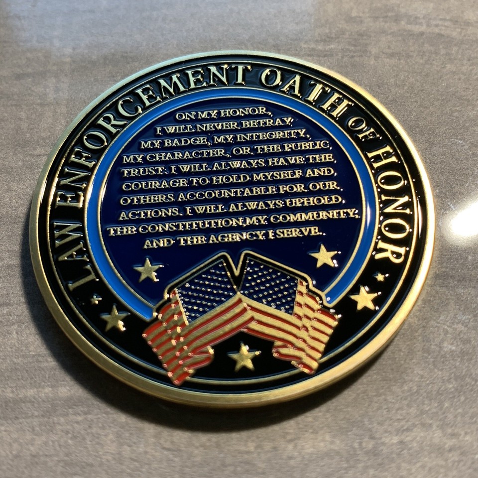 Sheriff Deputy Challenge Coin THIN BLUE LINE LEO OATH Police Prayer ...