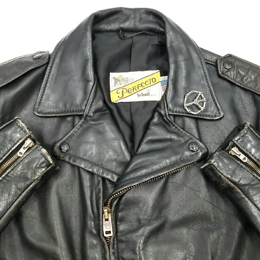Discontinued 119 Schott 42 Leather Rider Jacket Black Men'S Discontinued 119 Schott 42 Leather Rider Jacket Black Men'S