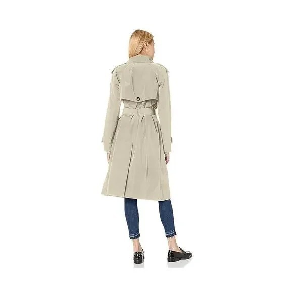 NWT London Fog 3/4 Length Double-Breasted Trench Coat With Belt Stone ...