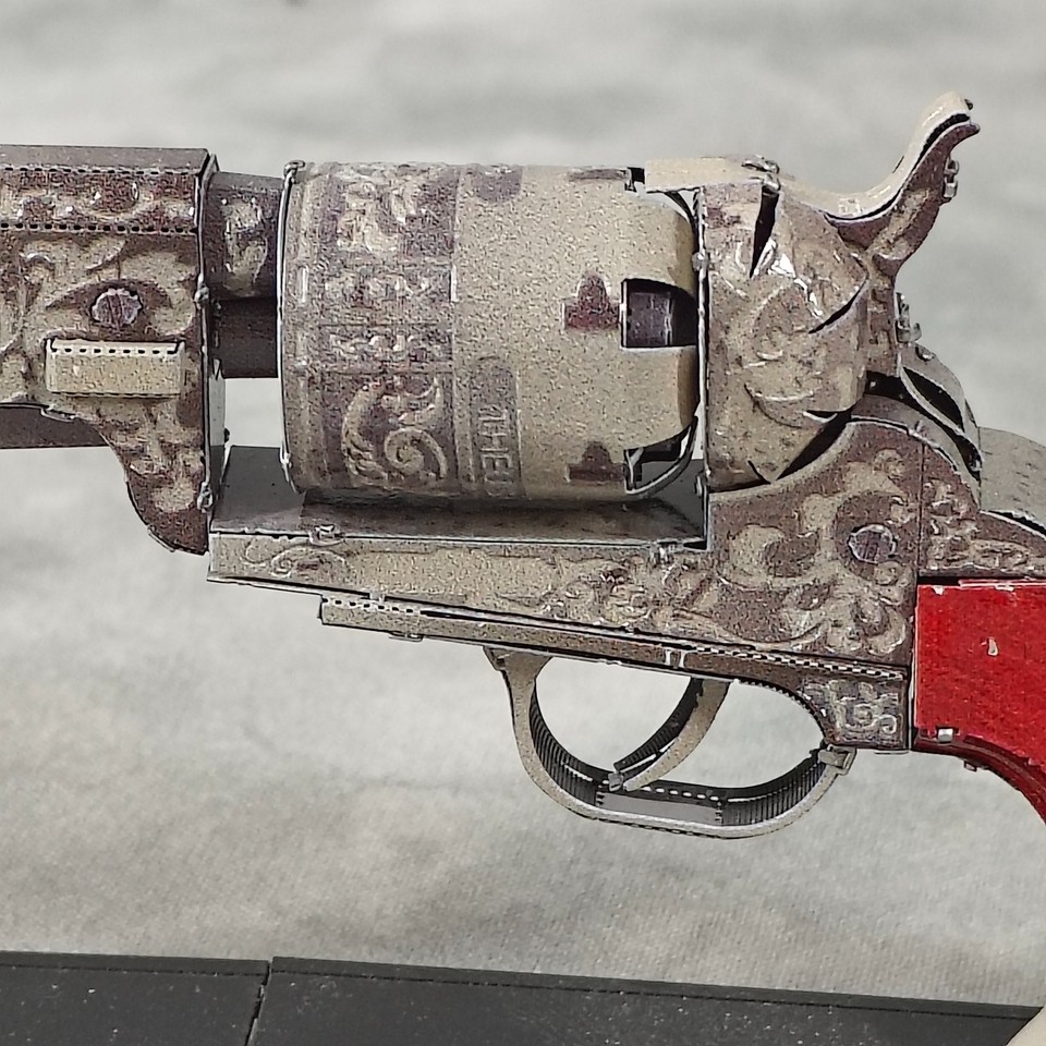 Mini Ornate THE US .36 Colt Navy Style Revolver Replica Model + Display ...