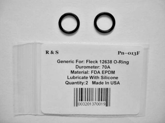 2 Fleck 12638 O-Rings / Control Valve Assembly / R&S 013F / FDA EPDM ...