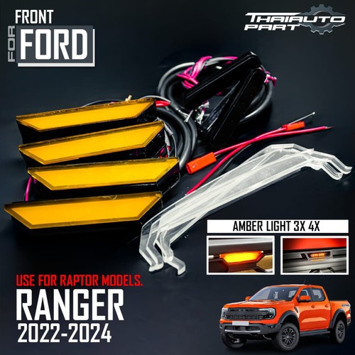 LED Front Grille Light 7PCs Amber For Ford Ranger Raptor P703 NEXT-GEN ...