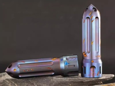 Titanium Alloy Rocket Shape Pill Case Holder Container Keychain ...