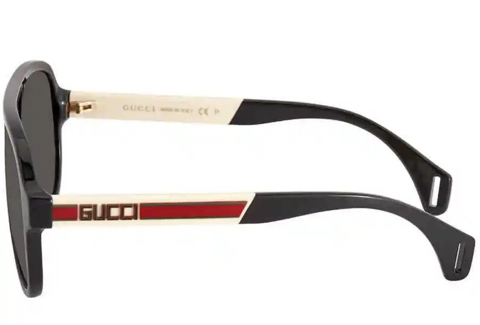 Gucci GG0463 Grey Green Polarized Pilot Men's Sunglasses GG0463S 002 58 ...