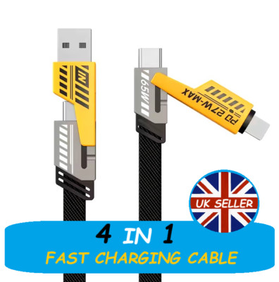 4 in 1 Multi-USE USB PD Charger Charging Cable For iPhone USB C Samsung ...