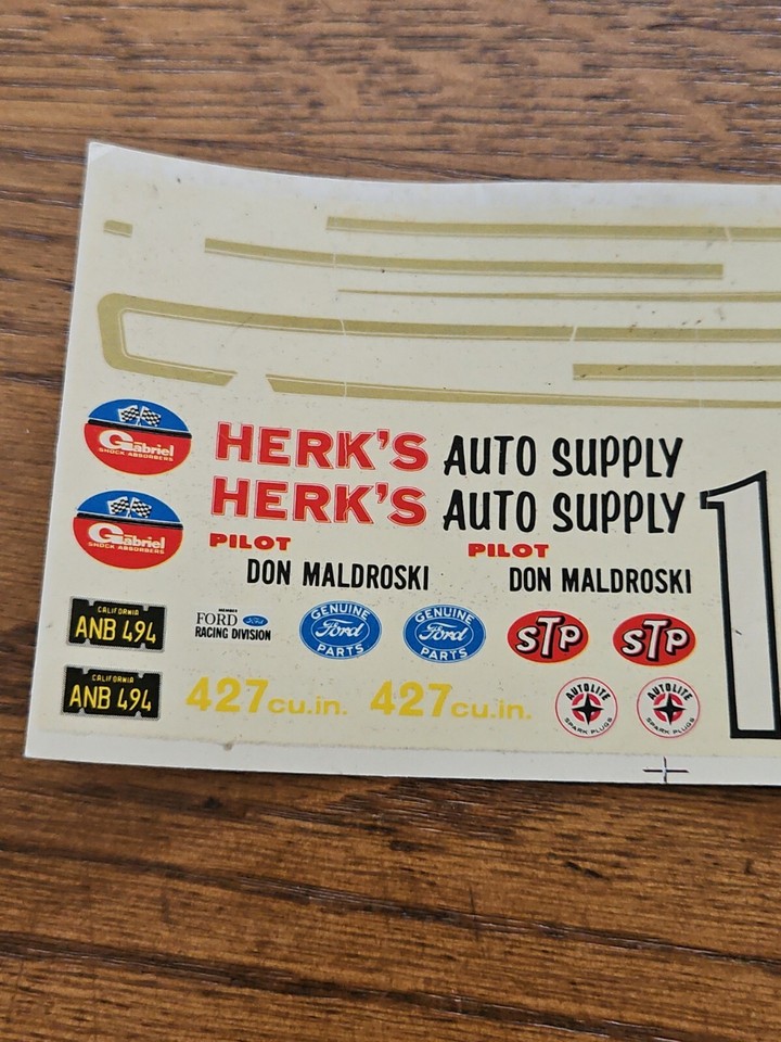 AMT Model Car Decals Don Maldroski #114 Pilot 8383 9-68 Y904-7 | eBay
