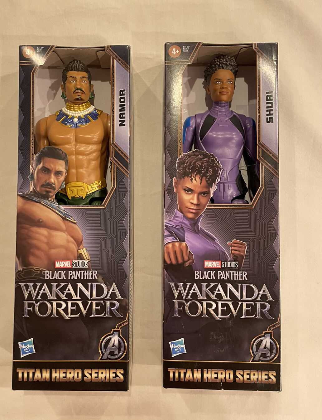 MARVEL TITAN HERO SERIES 12" BLACK PANTHER & NAMOR ACTION FIGURES New 2 ...