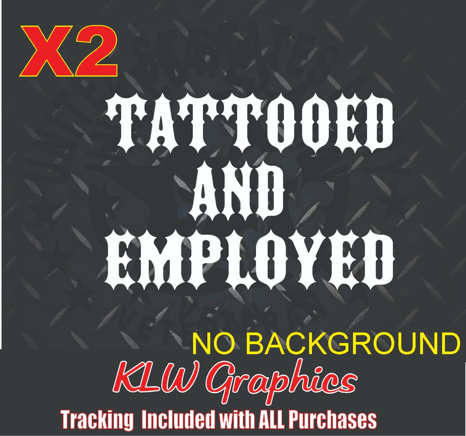 Tattooed & Employed Decal Sticker Funny Ink Gun Car Diesel Truck JDM ...