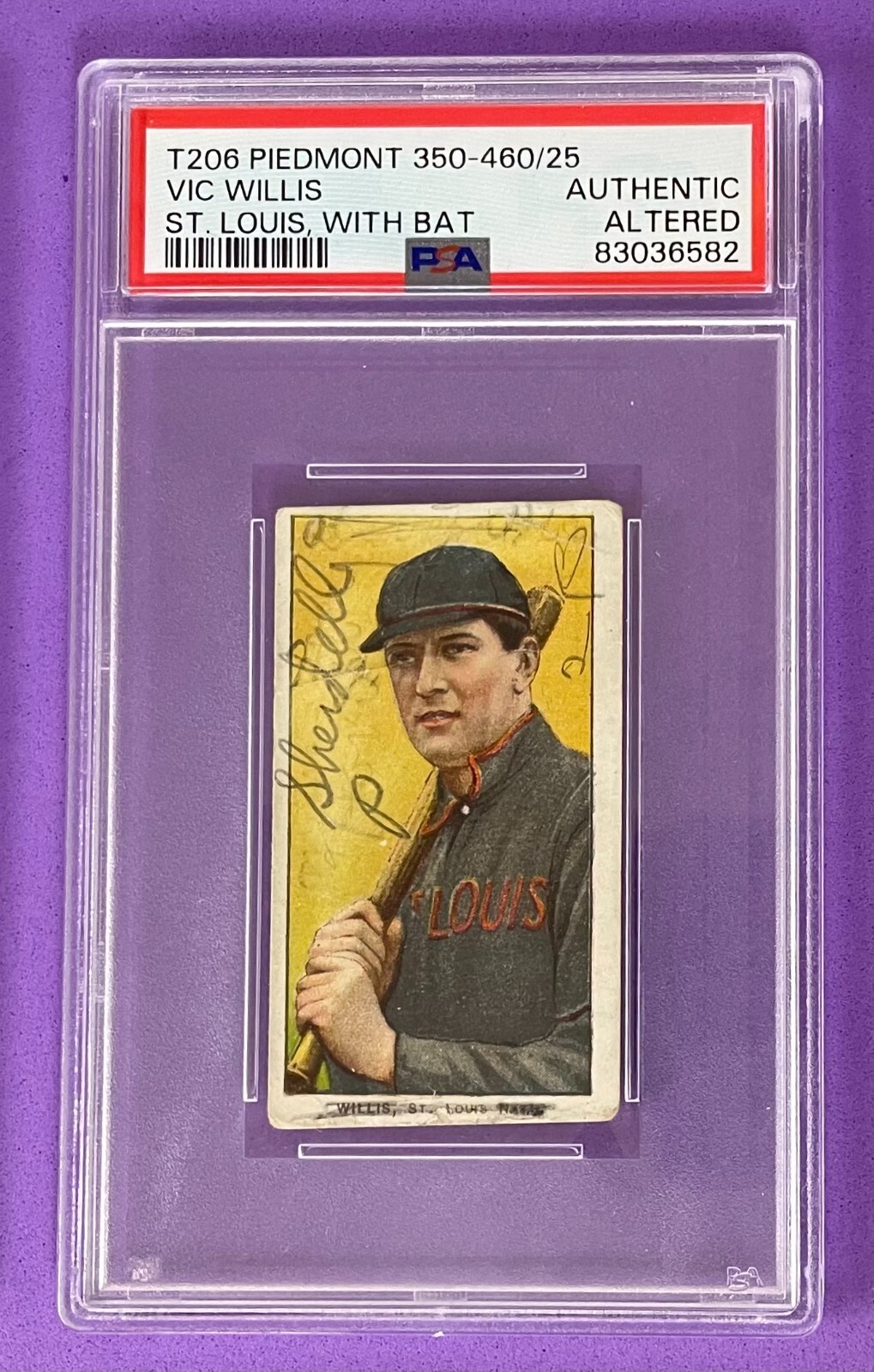 1909-11 T206 HOFers Hughie Jennings and Vic Willis PSA AA Auth Altered ...