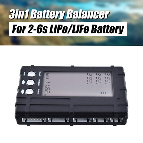 3in1 Battery Balancer LiPo/LiFe 2-6s Balance Discharger Voltage Meter ...