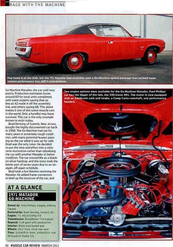 1971 AMC MATADOR GO MACHINE 401 V8 ROAD TEST Article | eBay