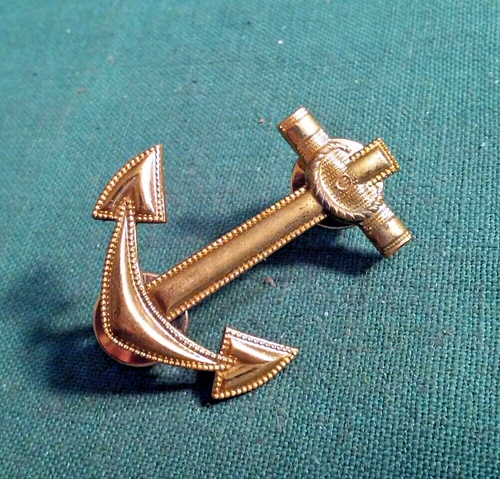 Vintage USN Midshipman Collar Badge Pin Gold Tone Brass Metal | eBay