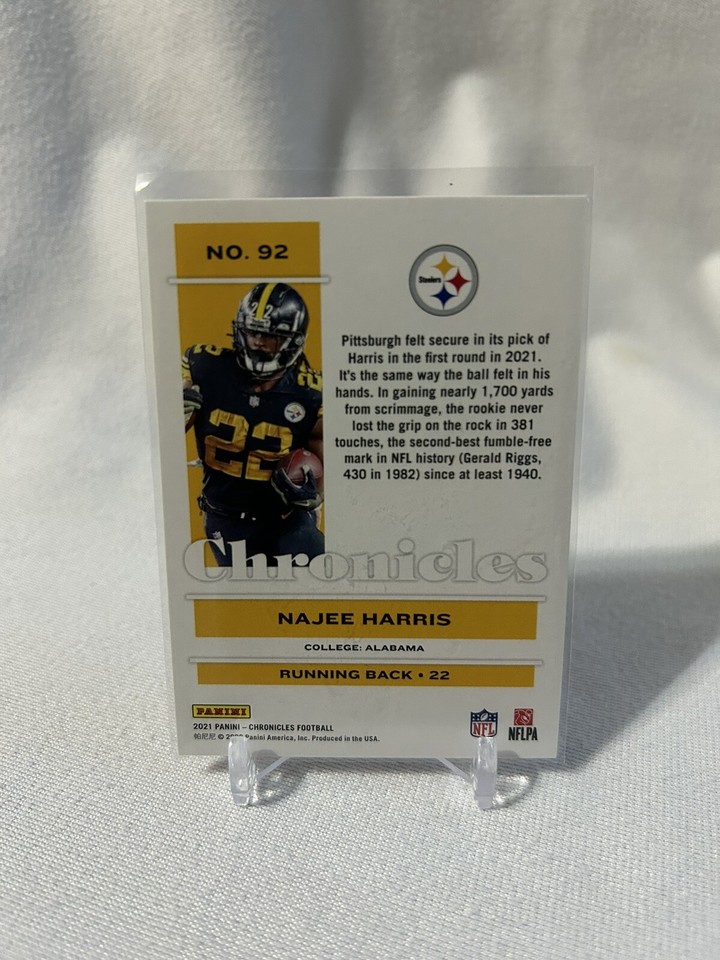 2021 Panini Chronicles Football PINK PARALLEL #92 Najee Harris ROOKIE ...