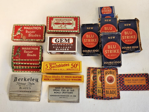 Vintage lot of 65 Razor Blades, 8 original boxes,21 loose | eBay