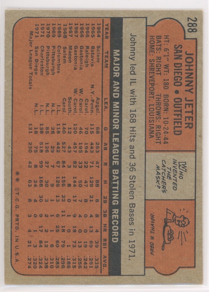 JOHNNY JETER 2021 TOPPS HERITAGE ORIGINALS BUYBACK #288 1972 | eBay