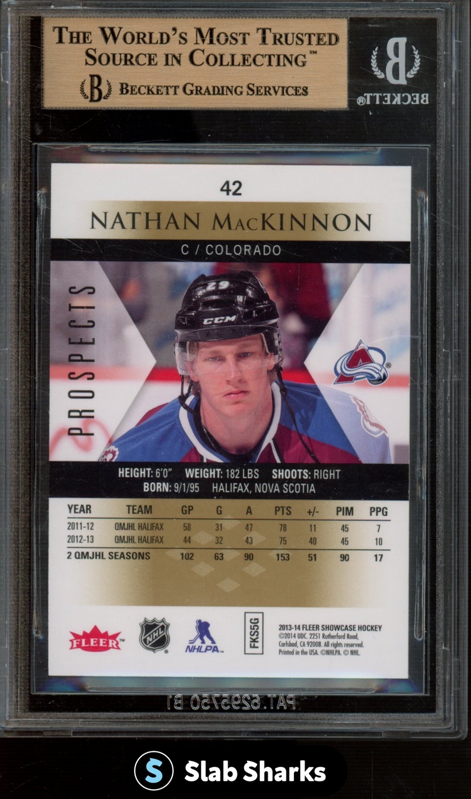 2013 FLEER SHOWCASE SKYBOX PREMIUM NATHAN MACKINNON ROOKIE PROSPECT ...