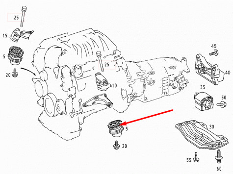 Mercedes-Benz Clc-class C216 Engine Mount A2202403317 5.5 Petrol OEM ...