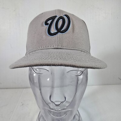 Washington Nationals New Era Curly W 59FIFTY Fitted Hat - 7 1/8 light ...