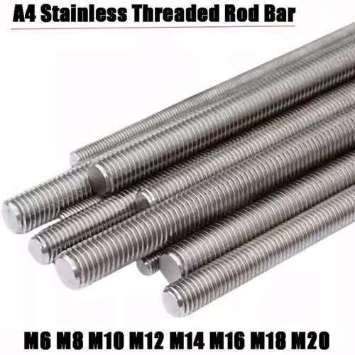 A4 Stainless Steel Fully Threaded Rod Bar Studding Thread M6 M8 M10 M12 ...