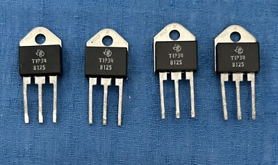 Lot of 4 pcs TIP34 Texas Instruments SOT-93 BJT 60V 10A PNP Transistor ...