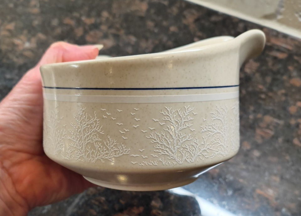 Vintage LENOX Temper-Ware Silhouette Gravy Boat With Side Spout Blue ...