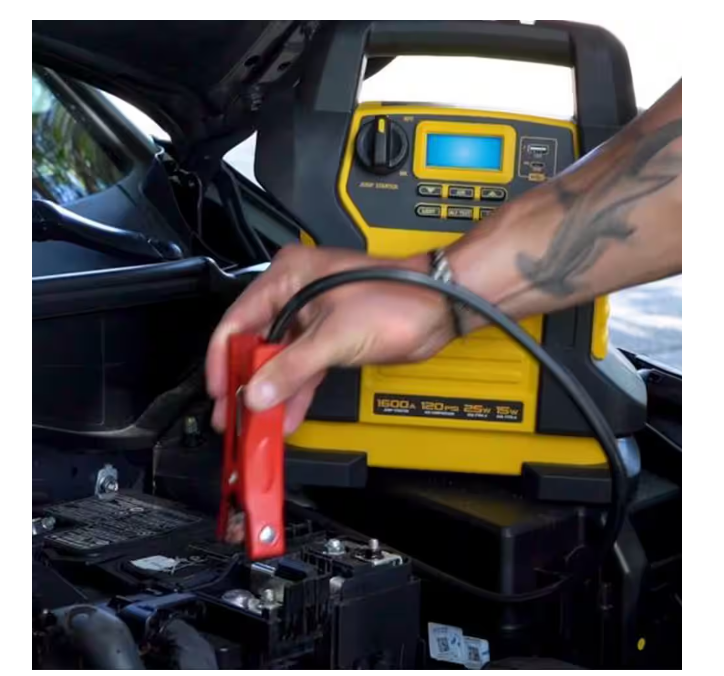 DEWALT 1600 Peak Amp Jump Starter with Digital Compressor and USB Power ...