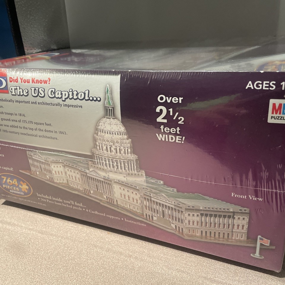 NEW MB Puzz3D US Capitol Replica 764 Piece 3D Puzzle – Over 2ft Wide ...
