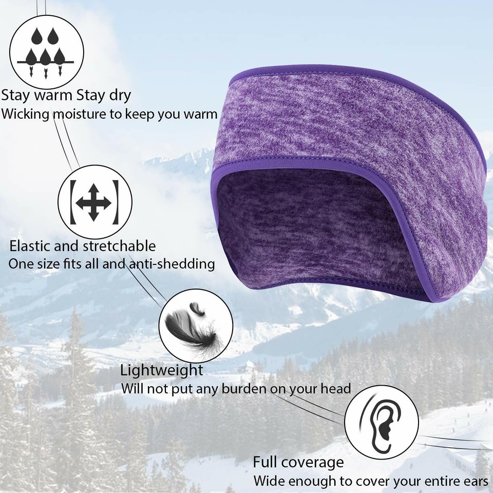 Ear Warmer Headband/Winter Fleece Ear Cover for Men Women/Cold Weather ...