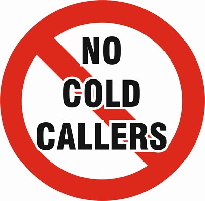 NO COLD CALLERS - 5 INCH CIRCULAR SELF ADHESIVE WEATHERPROOF STICKER | eBay